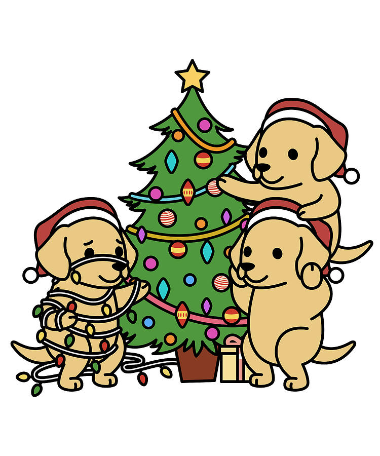 Labrador Christmas Tree Digital Art by Jeff Chen - Fine Art America