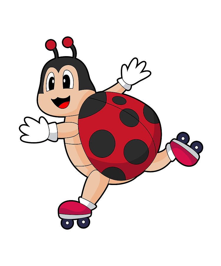 Ladybug Inline skating Roller skates Painting by Markus Schnabel - Fine ...