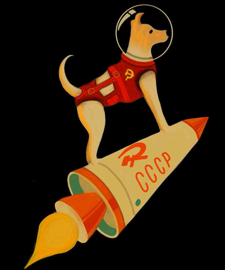 Laika The CCCP Soviet Russia Super Space Rocket Dog Classic T-Shirt ...