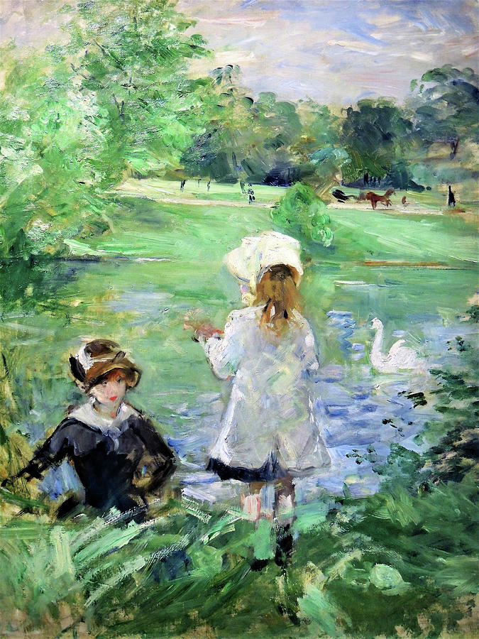 Lakeside - Digital Remastered Edition Painting by Berthe Morisot - Pixels Lakeside - Digital Remastered Edition Painting by Berthe Morisot - Pixels