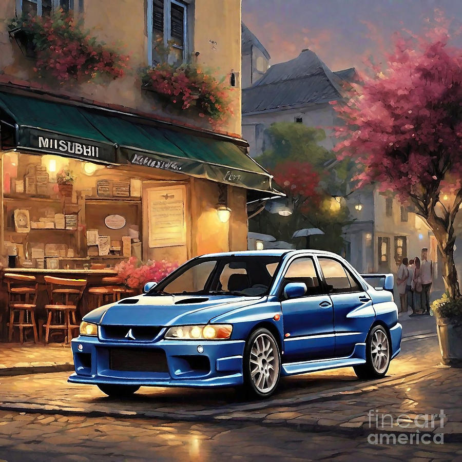 Lancer Evolution VI TME Racing Rhapsody Painting by Eldre Delvie - Fine ...