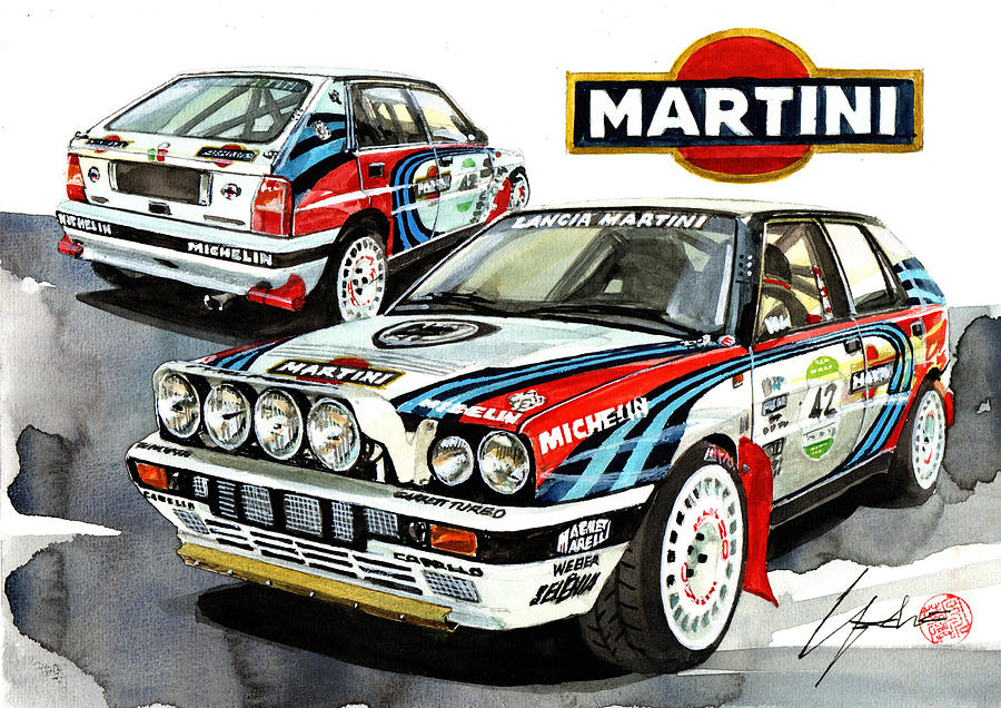 Lancia Delta MARTINI Painting by Yoshiharu Miyakawa - Pixels