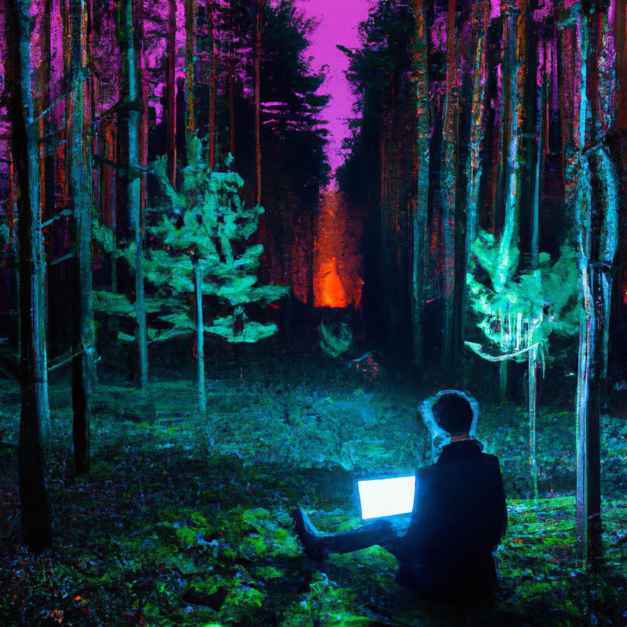 Lecture Cyberpunk Coniferous Forest Digital Art By Localhost Ai Pixels