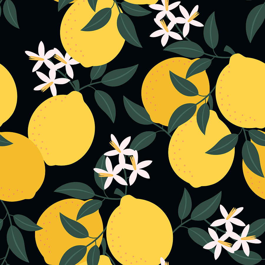 Lemon pattern Drawing by Julien - Fine Art America