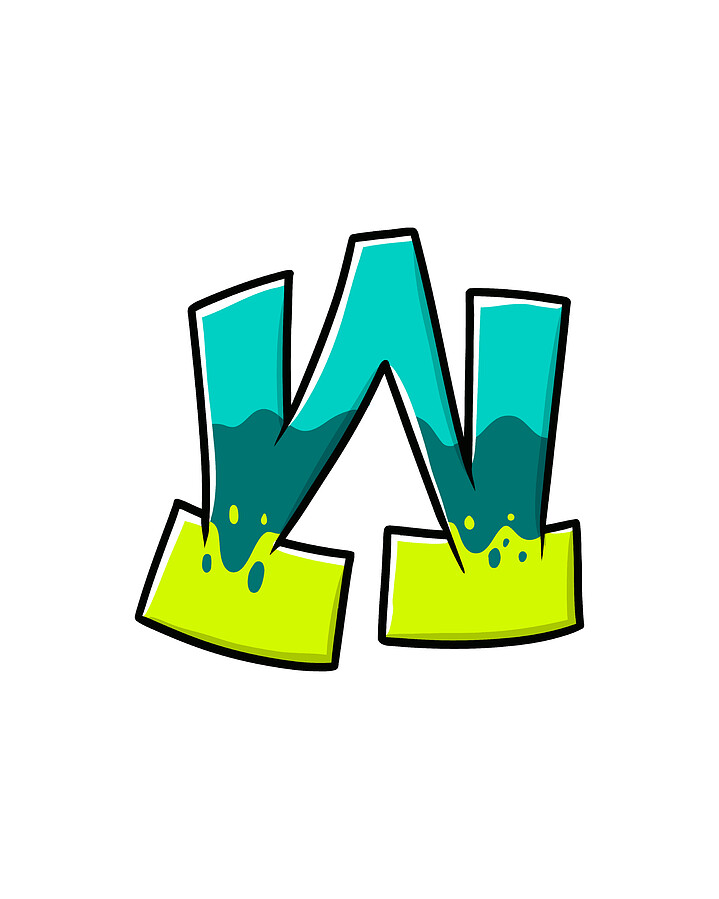 Letter W Graffiti Alphabet, W Typography Green letter W, Streetart ...