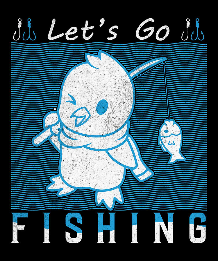Letx27s Go Fishingfunny Animals Typography Painting by Kennedy Oliver ...