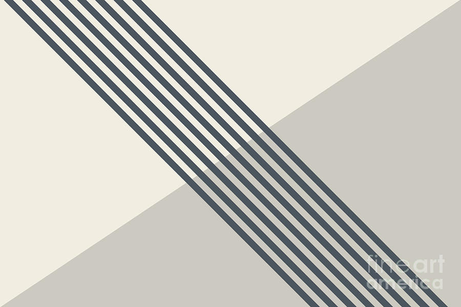 Light Gray Dark Blue Cream Geometric Midcentury Stripe Pattern 2023 ...
