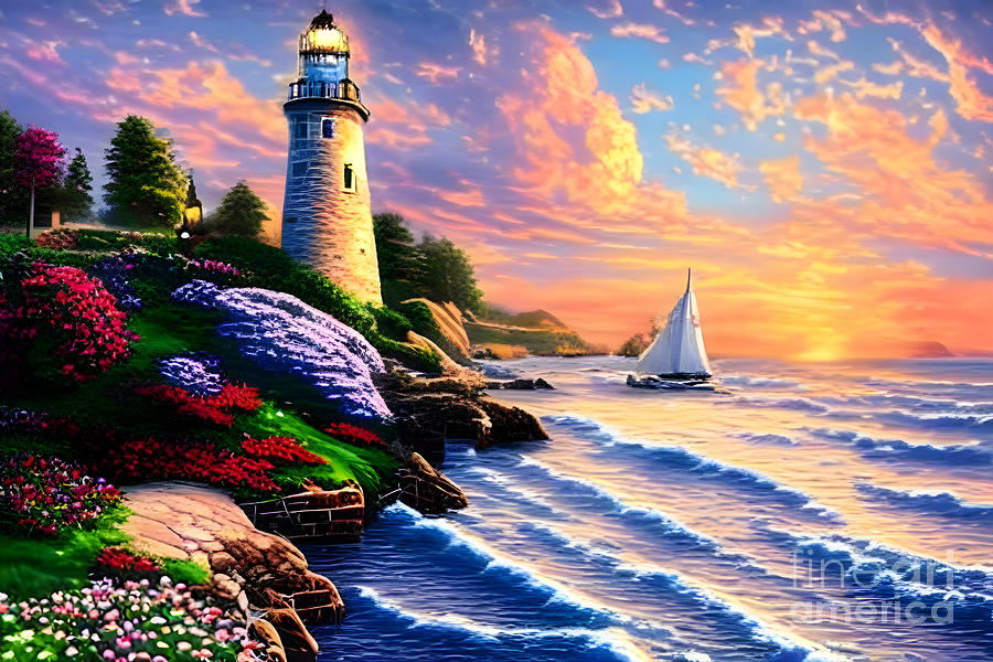 Lighthouse 10 Digital Art by Alto Abstracts - Fine Art America