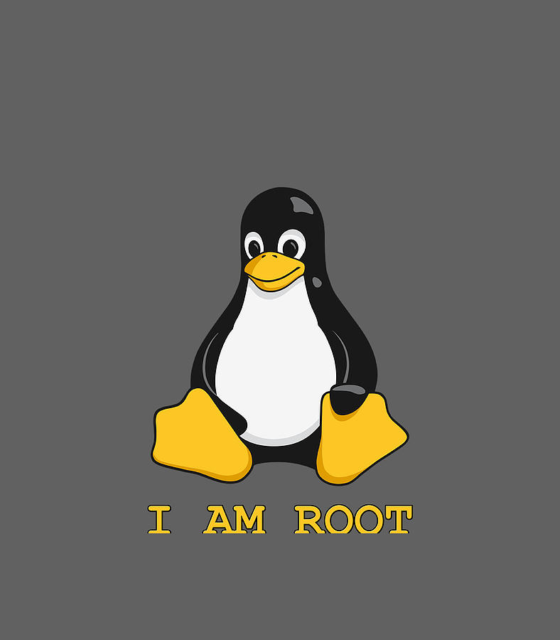 Linux Mascot Tux the Penguin I Am Root Men Women Digital Art by Izaan ...