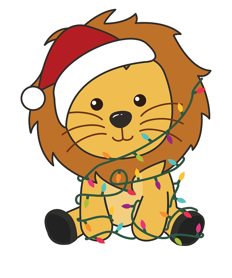 Lion Christmas Snow Winter Animals Lions Poster Painting by Roberts ...