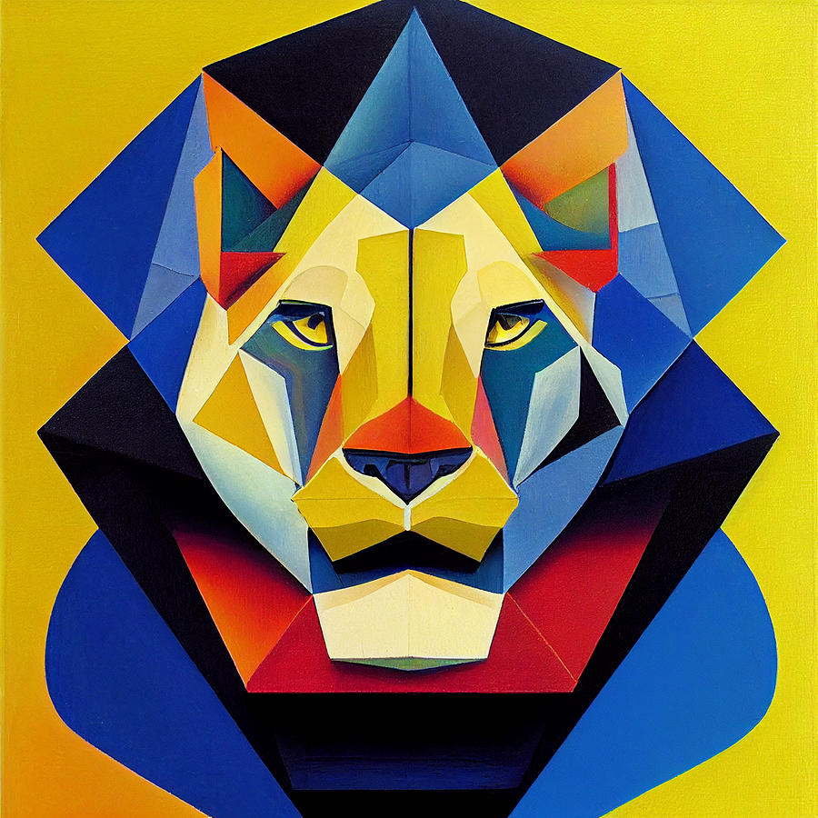 Lion cubism style c3043043df2645563 a0b7 645e3c be5f 57e5b0645563a7730 ...