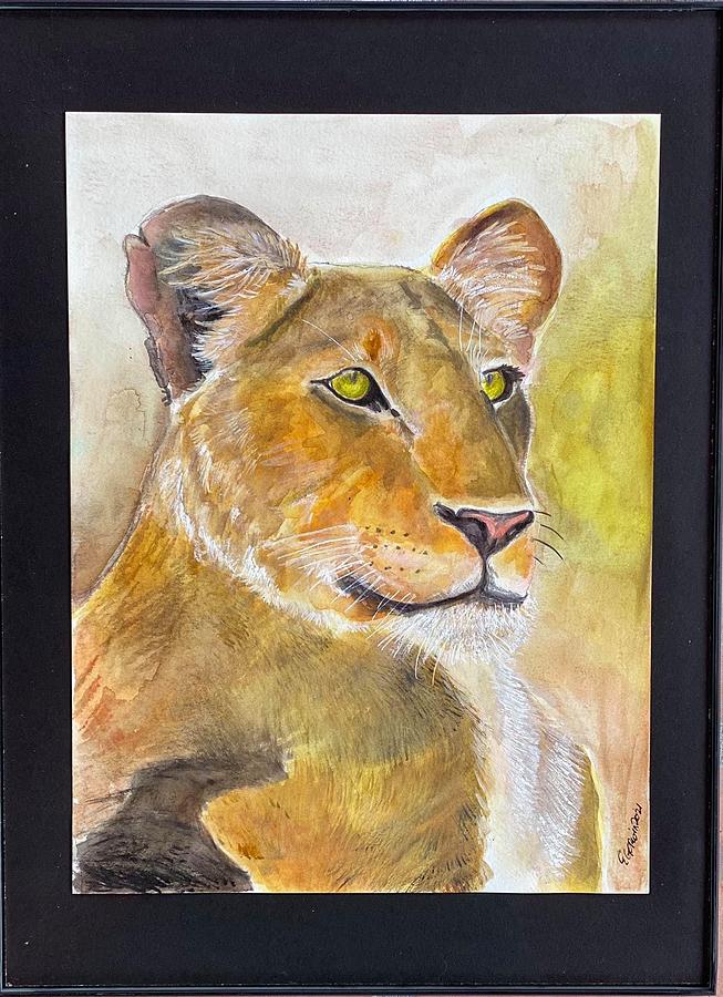 Lioness heart Painting by Estrella Gerwin - Fine Art America