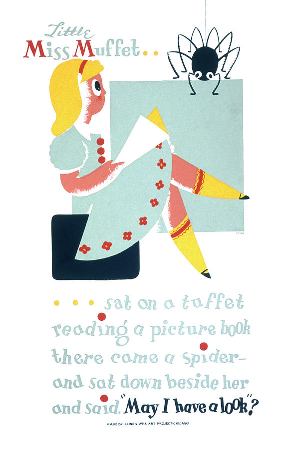 Little Miss Muffet, WPA Vintage Poster Drawing by Mick Flodin - Fine ...