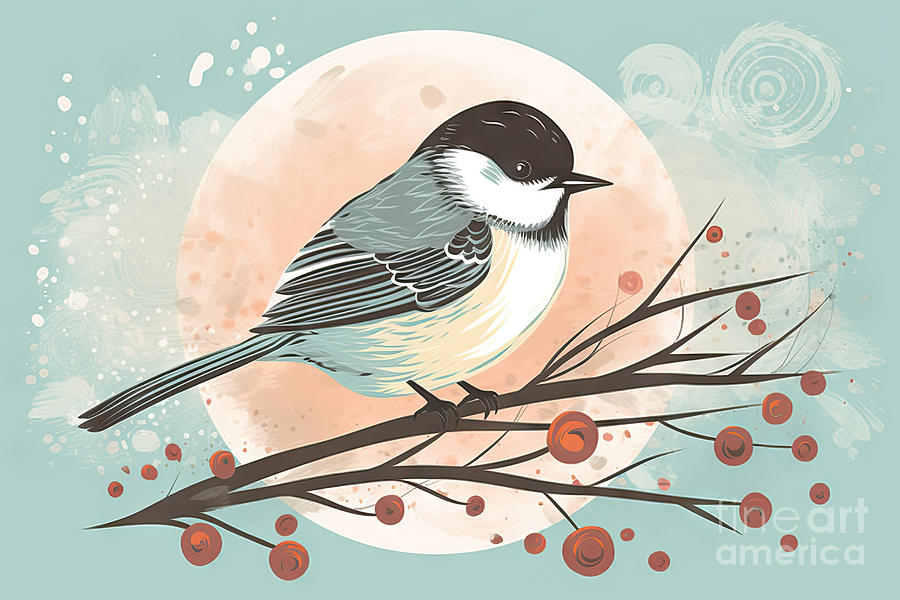 Little Winter Bird - Vector illustration Painting by N Akkash - Fine ...