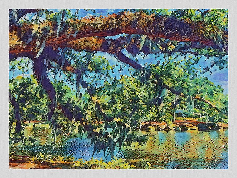 Live Oak Tree Reflections Digital Art by Meredith Amon - Fine Art America