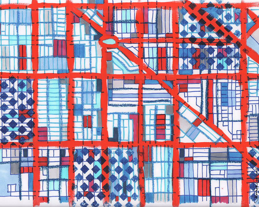 Logan Square Drawing by Jennifer Carland - Fine Art America