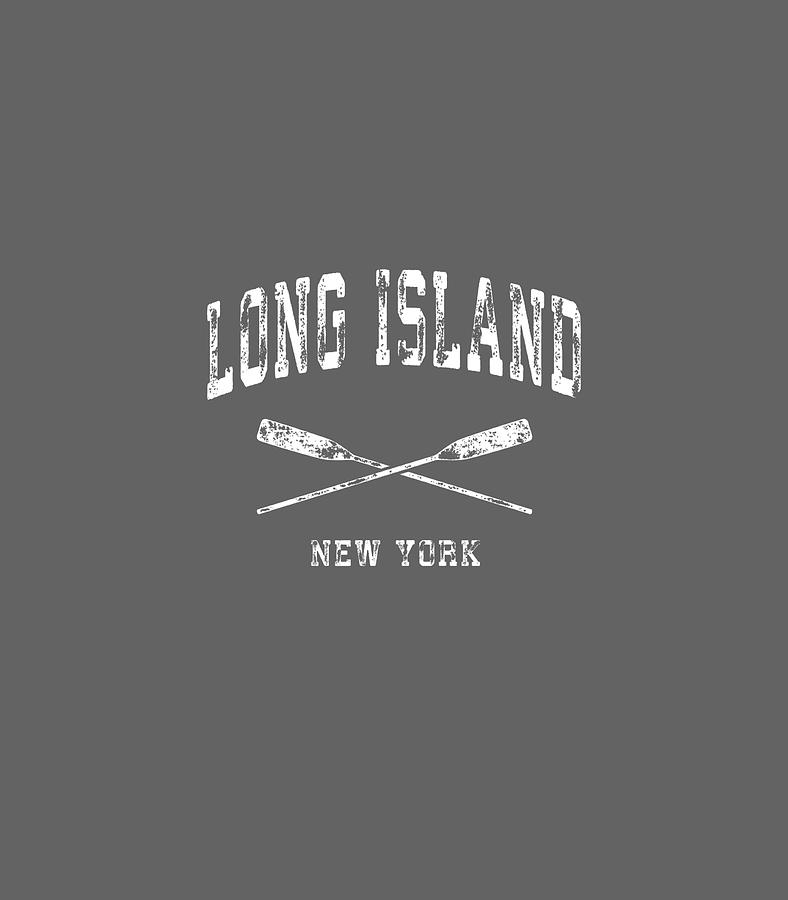 Long Island New York Vintage Nautical Crossed Oars Digital Art by ...