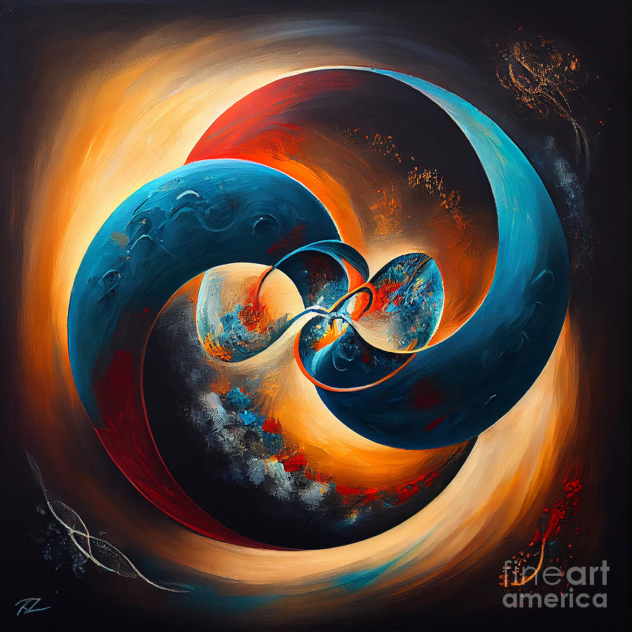 loop of infinity enigmatic surreal abstract oil by Asar Studios Digital Art by Celestial Images ...