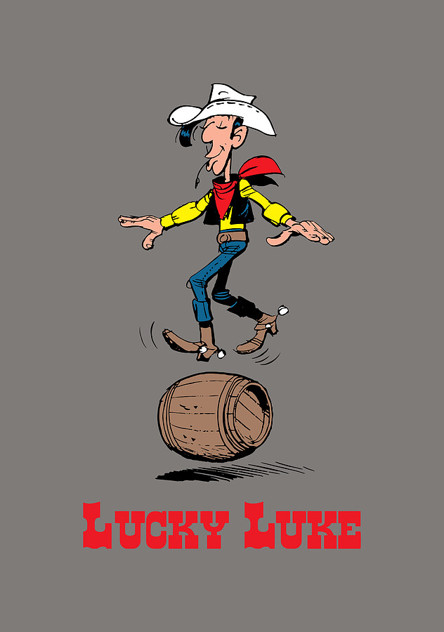 Lucky Luke balancing in a barrel Digital Art by Callum Rigg - Pixels