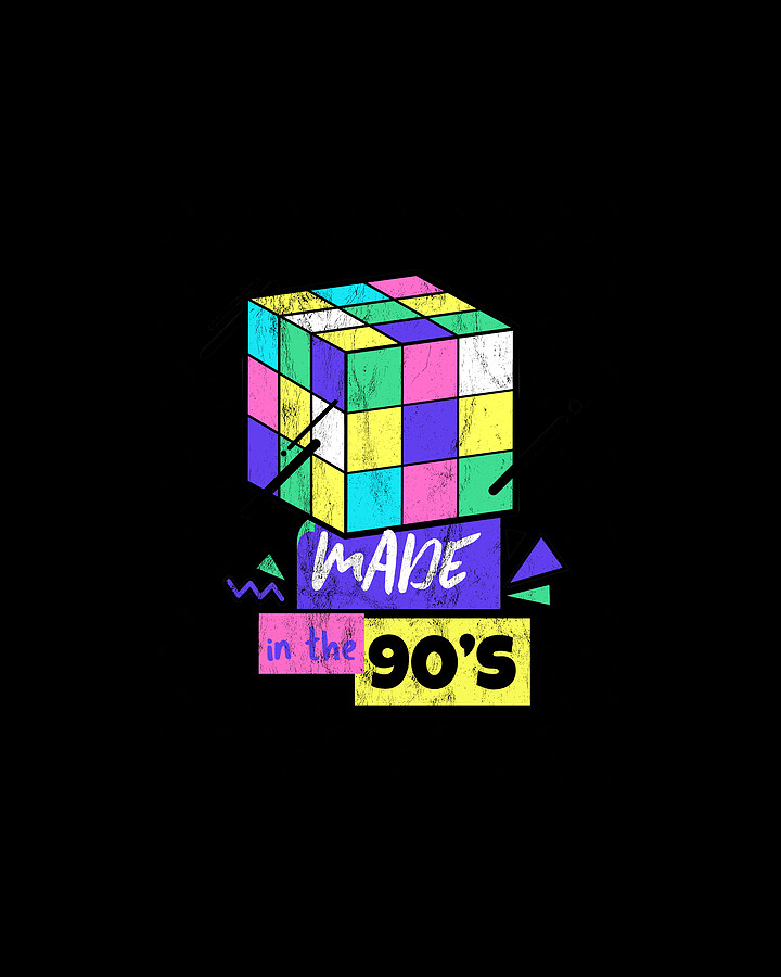 Made In The 90S Rubiks Cube Retro Throwback Drawing by Noirty Designs ...