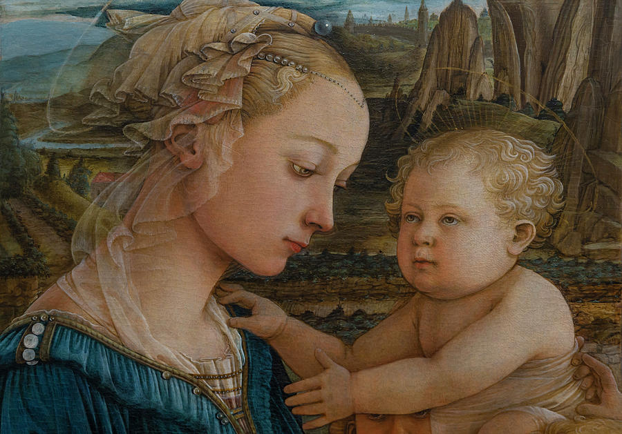 Madonna and Child with Two Angels, detail, 1460-1465 Photograph by Filippo Lippi - Pixels