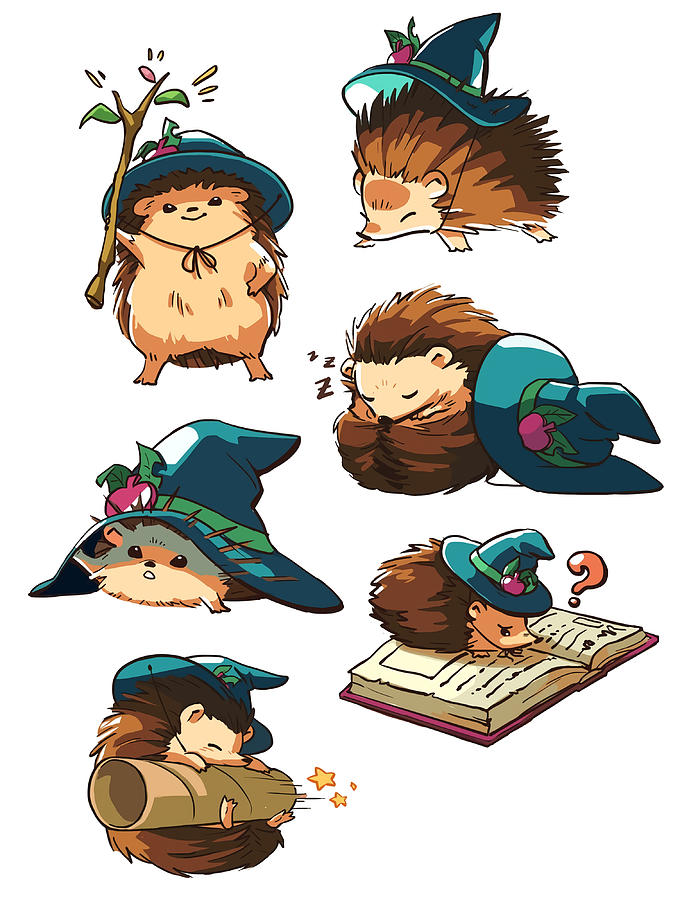 Magic hedgehogs Poster hippie Painting by Chapman Holly - Fine Art America