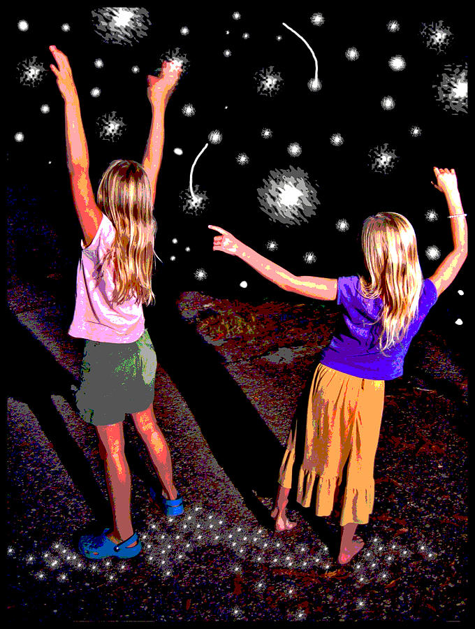 Magical Children, Calling Up the Stars Mixed Media by Lorena Cassady - Fine Art America