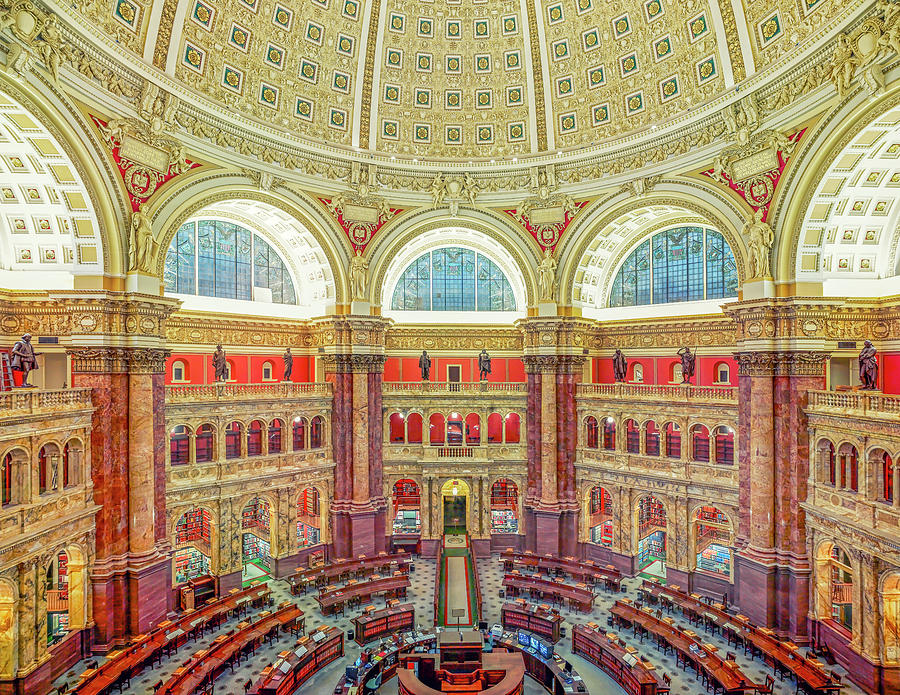 Main Reading Room Library of Congress Thomas Jefferson Building Photograph by Joseph S Giacalone ...