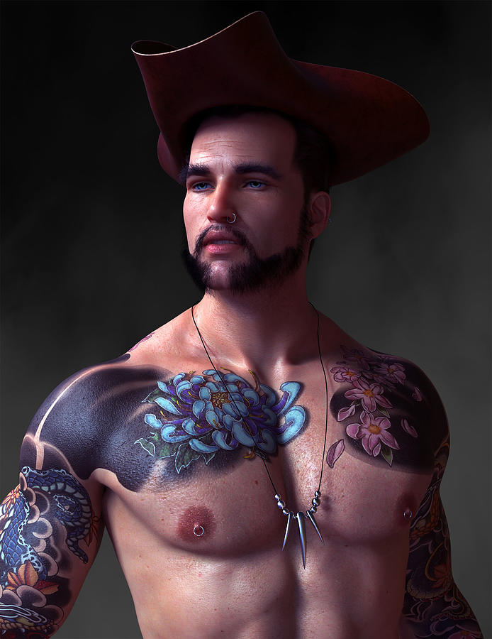 Male Portrait 1 Digital Art By Barroa Artworks Fine Art America
