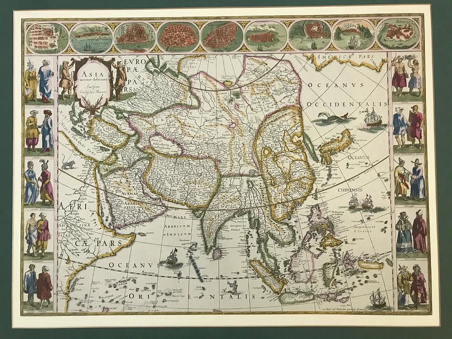 Map of Asia, cartographer Willem Janszoon Blaeu Painting by Timeless Images Archive - Fine Art ...