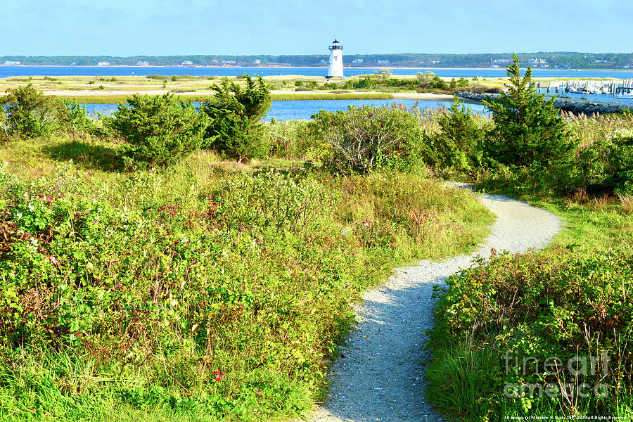 Martha's Vineyard Massacusetts White Lighthouse by the Ocean Print ...