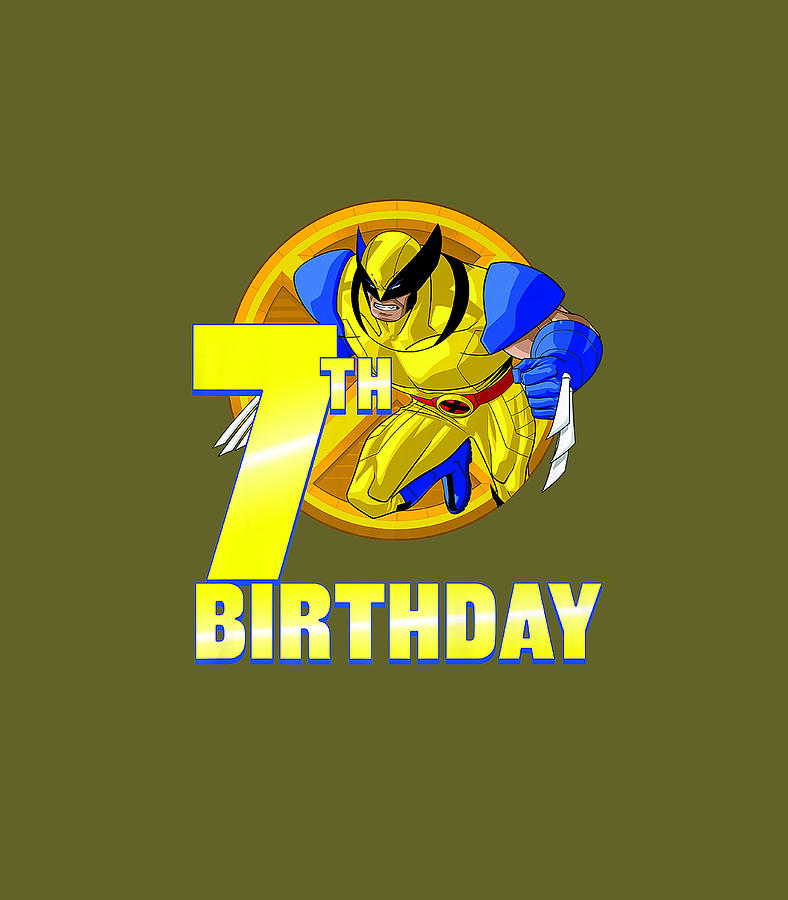 Marvel XMen Wolverine 7th Birthday Badge Premium1 Digital Art by Gracer ...