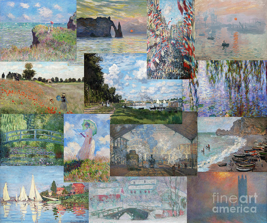 Masterpieces Patchwork Painting by Claude Monet - Pixels