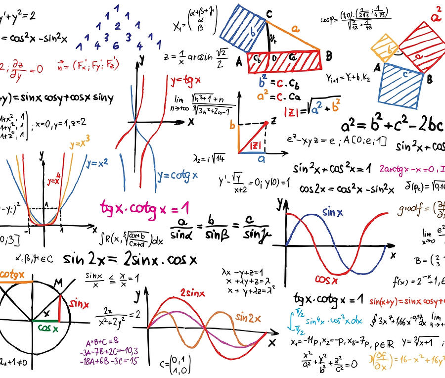 Mathematics Formulas Numbers aesthetic Tapestry - Textile by Chapman ...