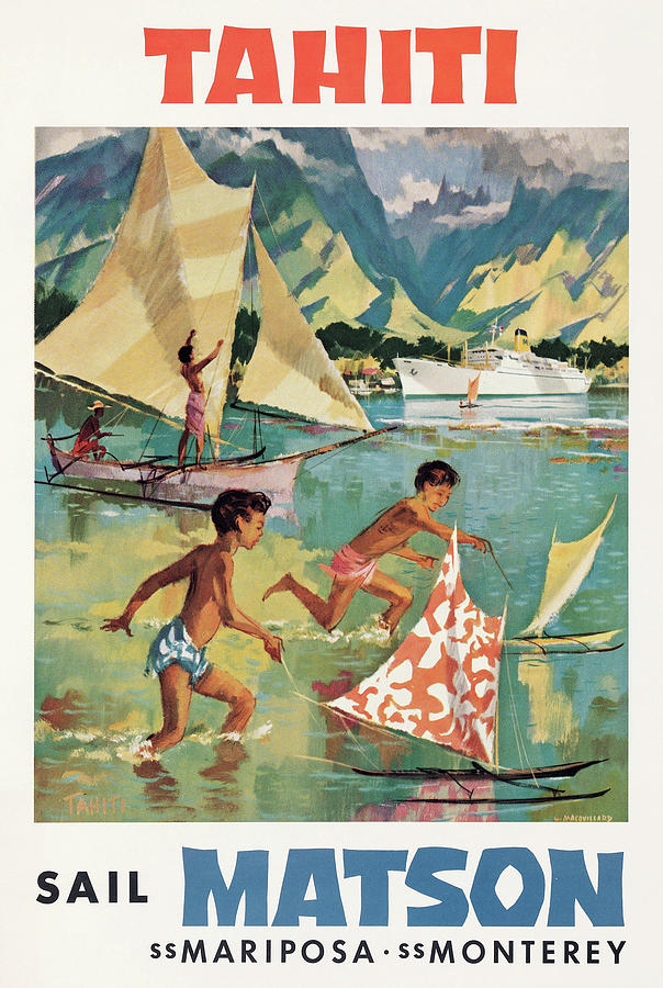 Matson Lines - Tahiti Painting by Vintage Travel Posters - Fine Art America