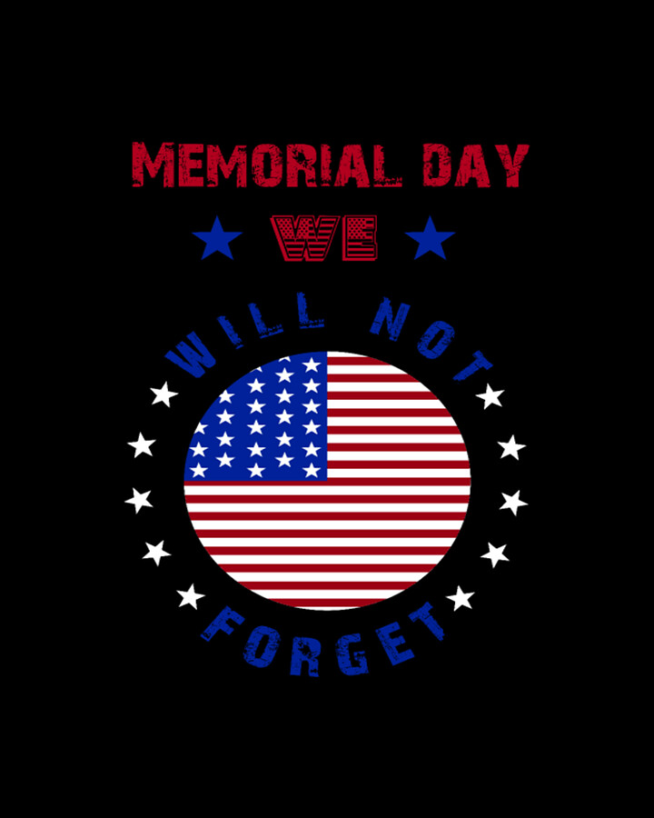 Memorial Day We Will Not Forget American Flag Digital Art by Tinh Tran ...