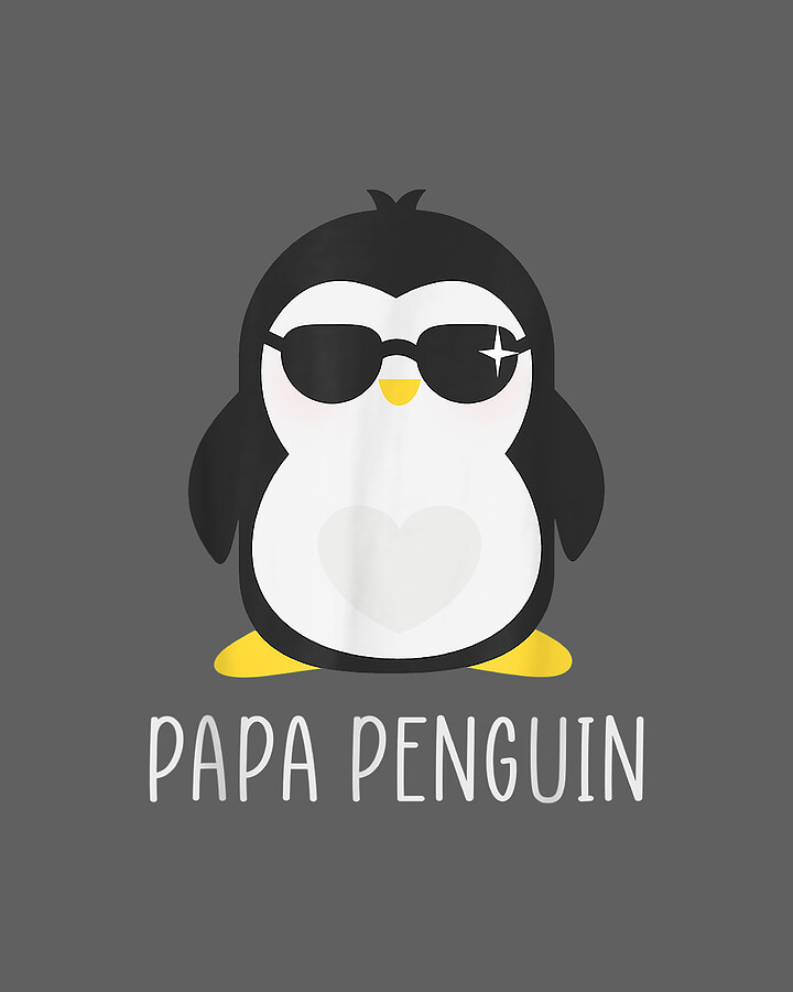 Mens Penguin Papa Fathers Funny Cute Dad Digital Art by Nicky Aida ...
