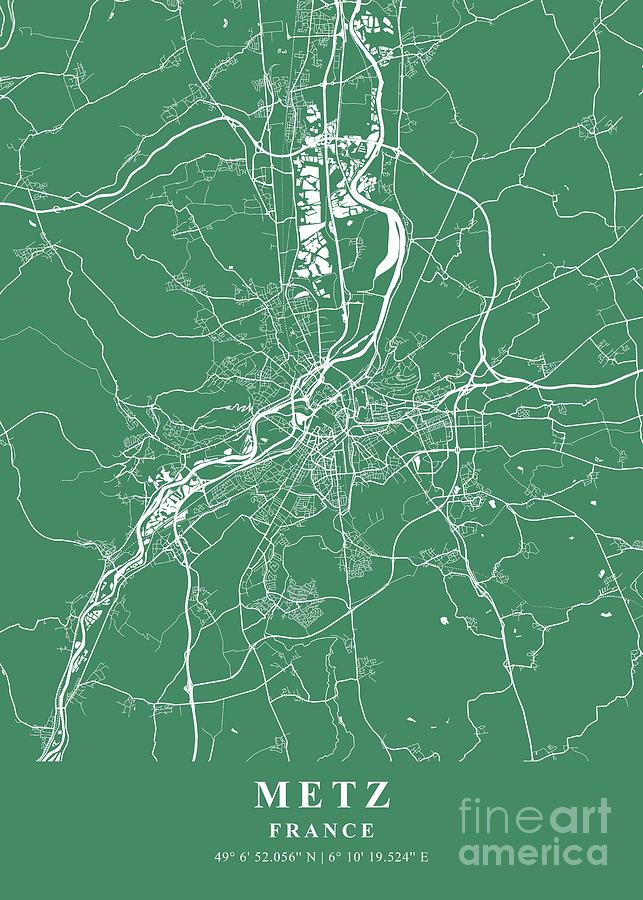 Metz - France Leaf Plane Map Photograph by Tien Stencil - Fine Art America