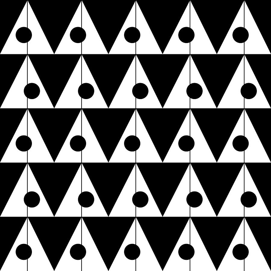 Mid Century Modern Large Triangles Pattern Digital Art by Questingpixel ...