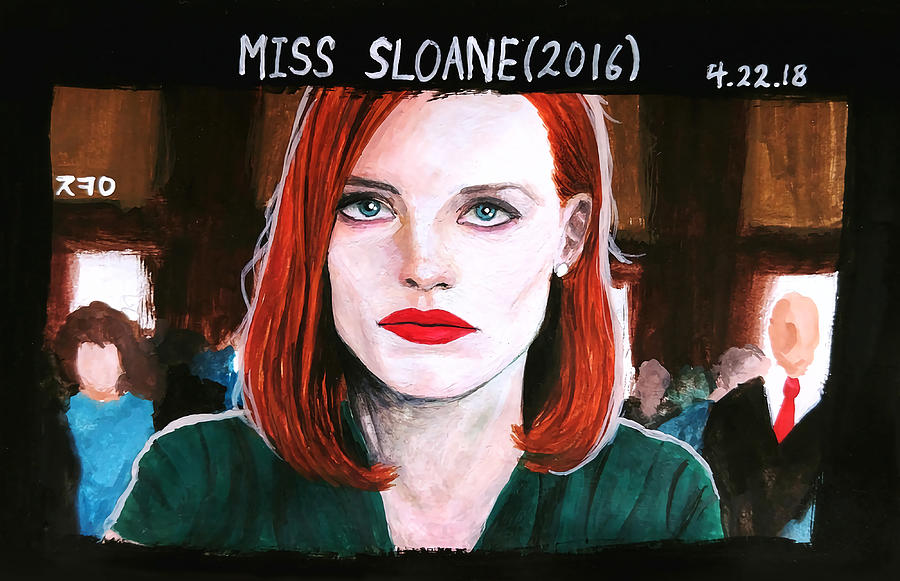 Miss Sloane Poster blue Painting by White Owen | Fine Art America