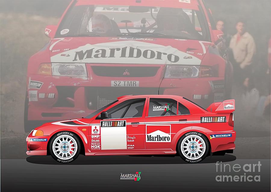 Mitsubishi Lancer RS Evolution VI GrA WRC Painting by Gary Thompson ...