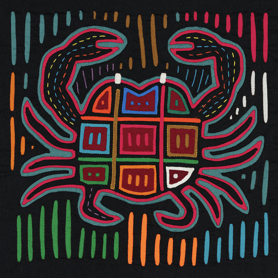 Mola Panel with a Crab Painting by Kuna People - Fine Art America