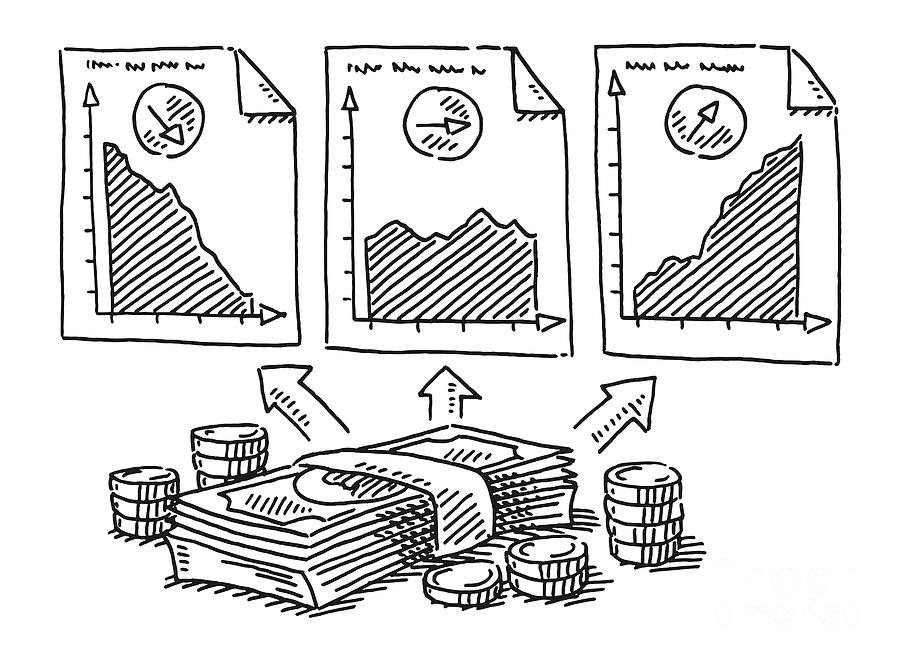 Money Investment Allocation Options Drawing Drawing by Frank Ramspott ...