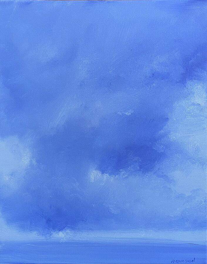 Monochrome In Blue 2 - Into The Blue Sky Painting by Roger Quesnel ...