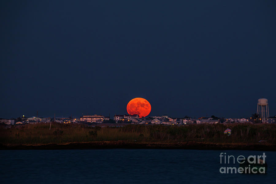 Moon Rise over Seaside Heights NJ #5 Photograph by Michael Rauscher ...