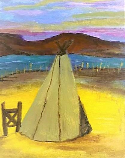 Moon Tipi Painting by Renee Atkinson