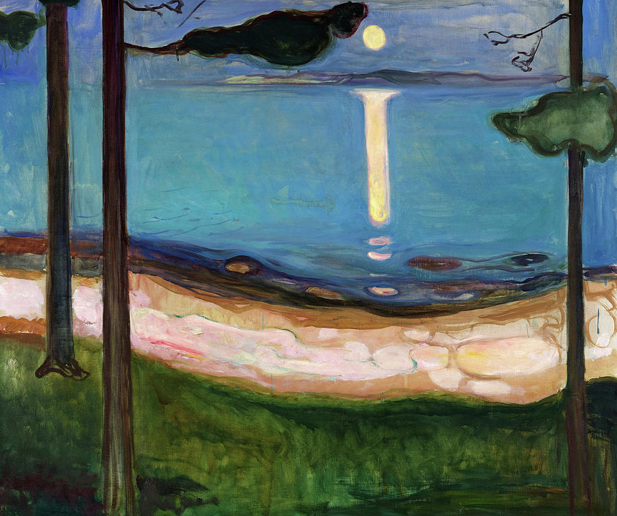 Moonlight, date 1895 Painting by Edvard Munch - Pixels