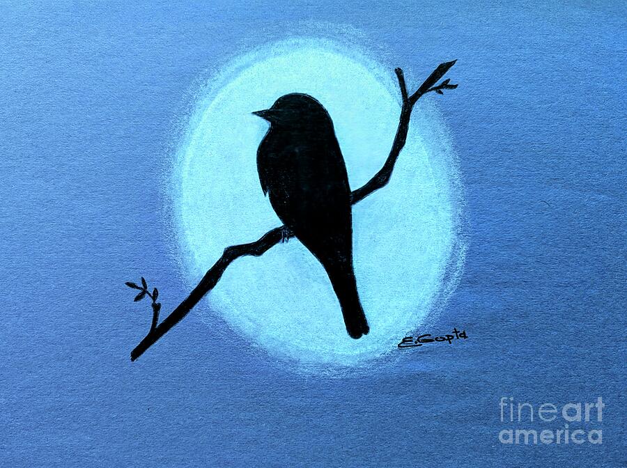 Moonlight Vigil Drawing by Ekta Gupta - Fine Art America