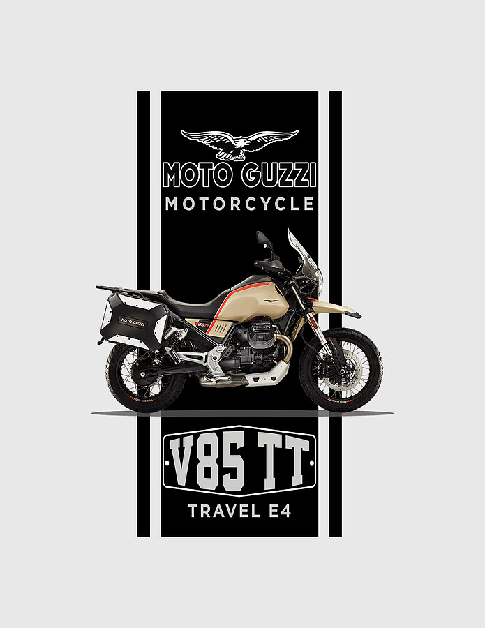 Moto Guzzi V85tt Travel E4 Digital Art by Ramkumar GR - Pixels