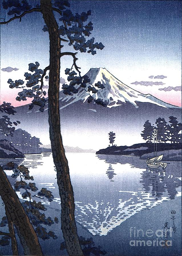 Mount Fuji from Tago Bay by Tsuchiya Koitsu Painting by Eileen Cooper - Pixels